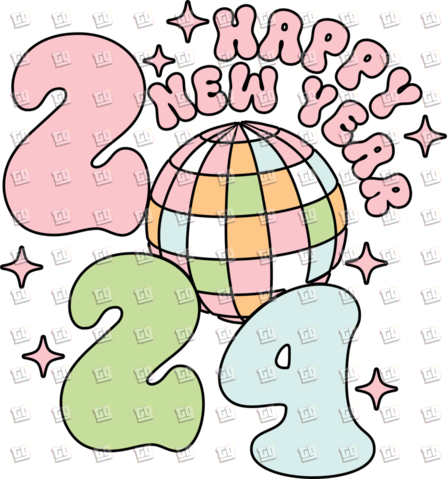 Happy New Year Disco Ball 2024 - New Years - DTF Transfer – Tree of ...