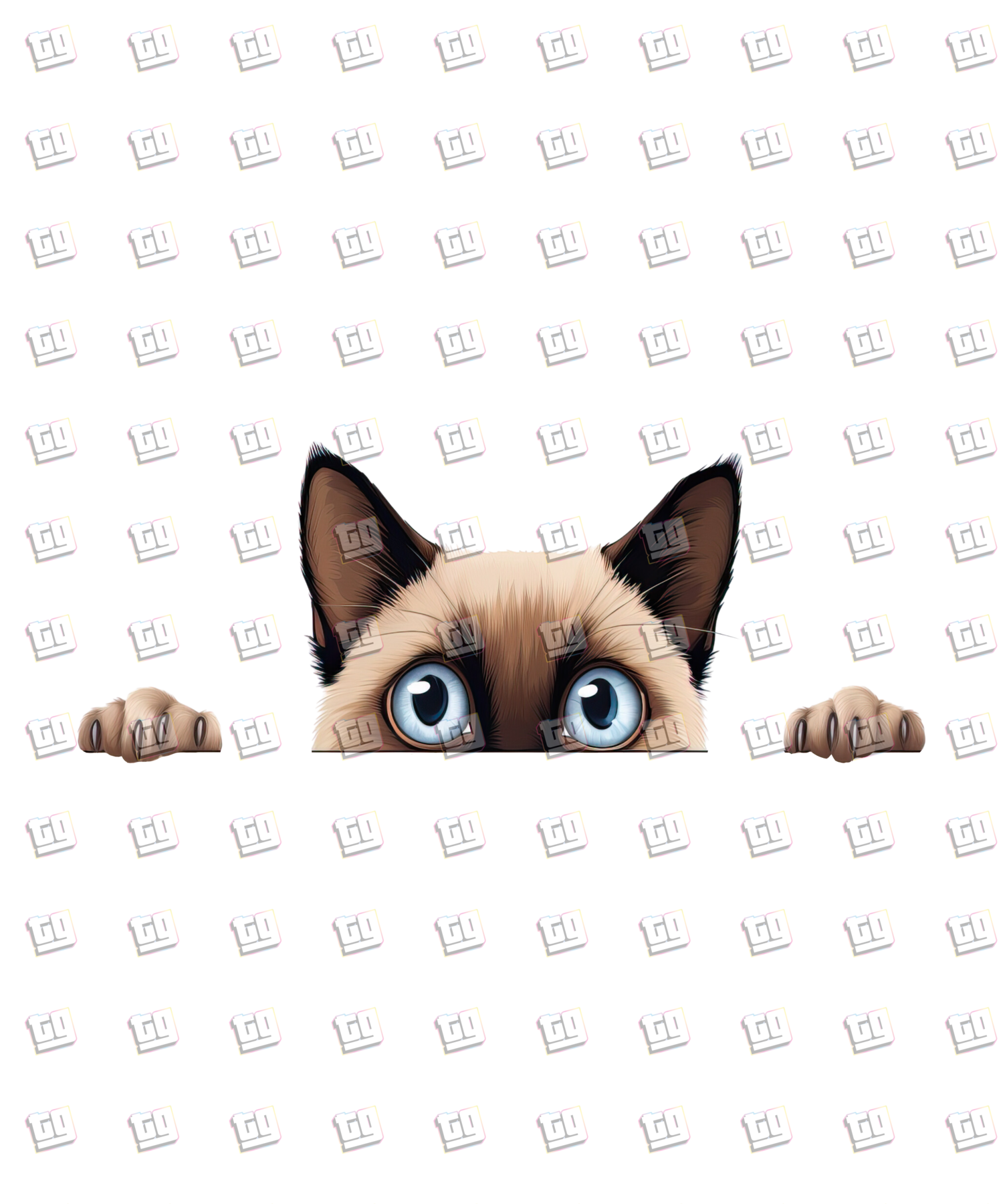 Siamese Cat Peeking - Cat - DTF Transfer – Tree of Life DTF